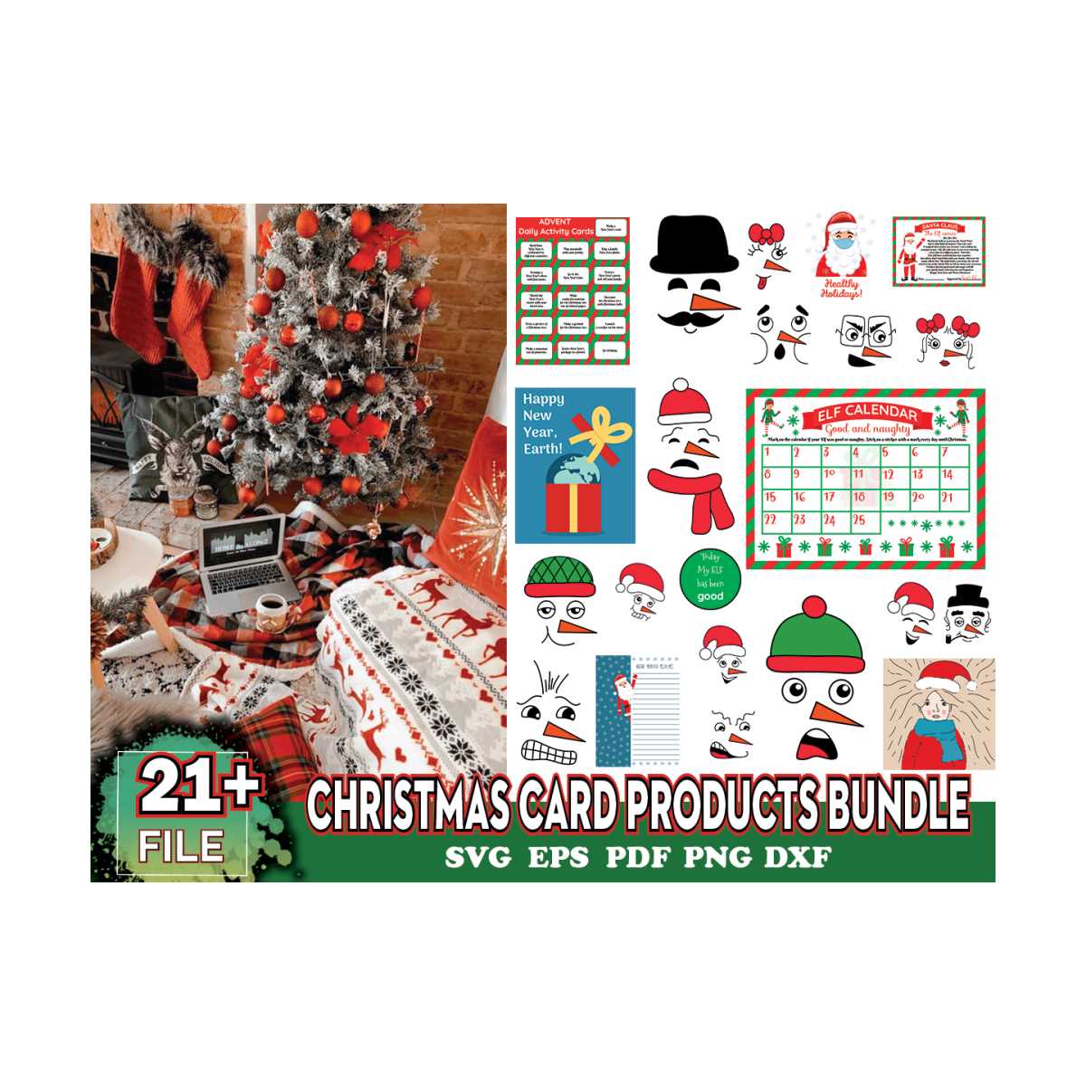 Christmas Bundle 21 Products, Christmas Card Svg, Christmas | Inspire ...