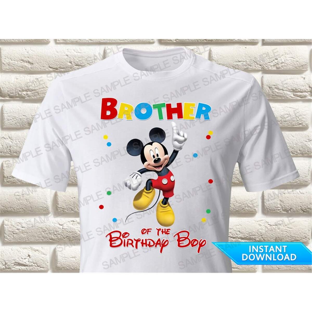 Mickey Mouse Brother of the Birthday Boy Iron On Transfer, M | Inspire ...