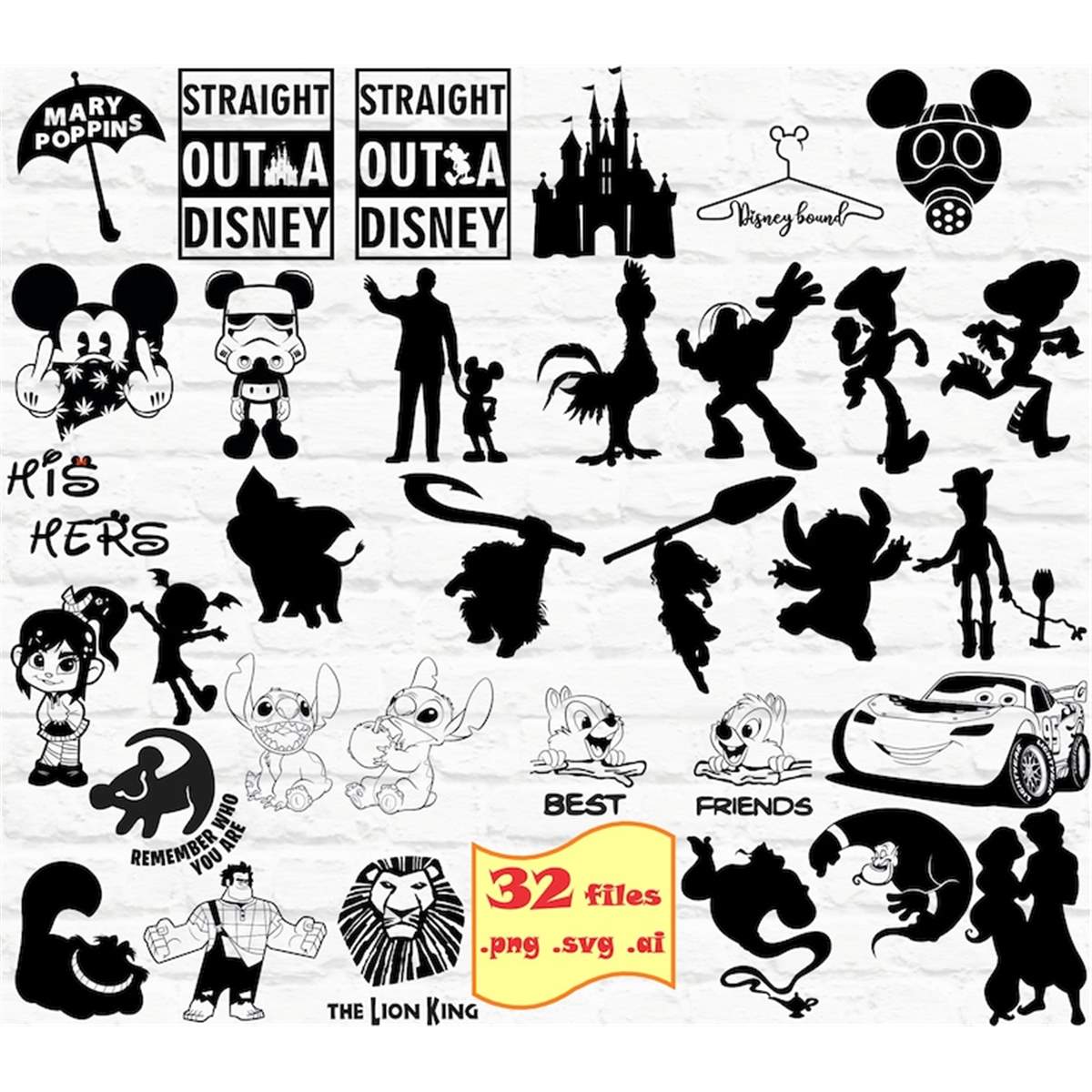 DisneyBundle Svg Png Files for Cricut MickeyMouse Bundle Dis - Inspire ...