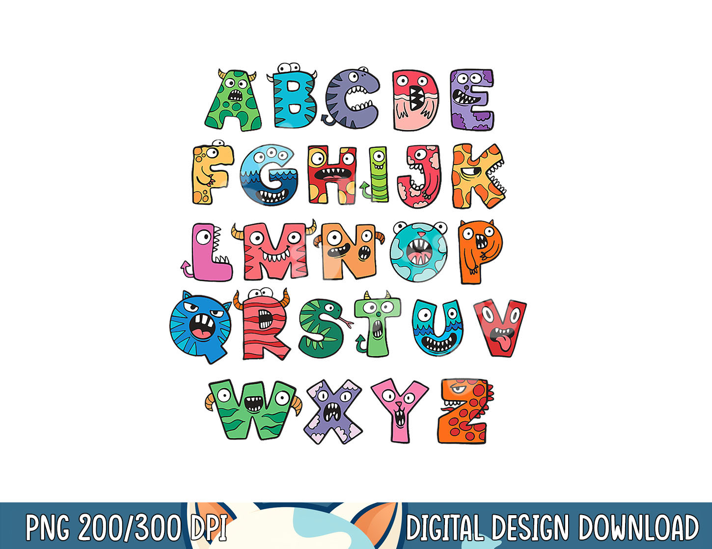 ABC Cute Monster Alphabet Halloween Teacher Costume Kids png | Inspire ...