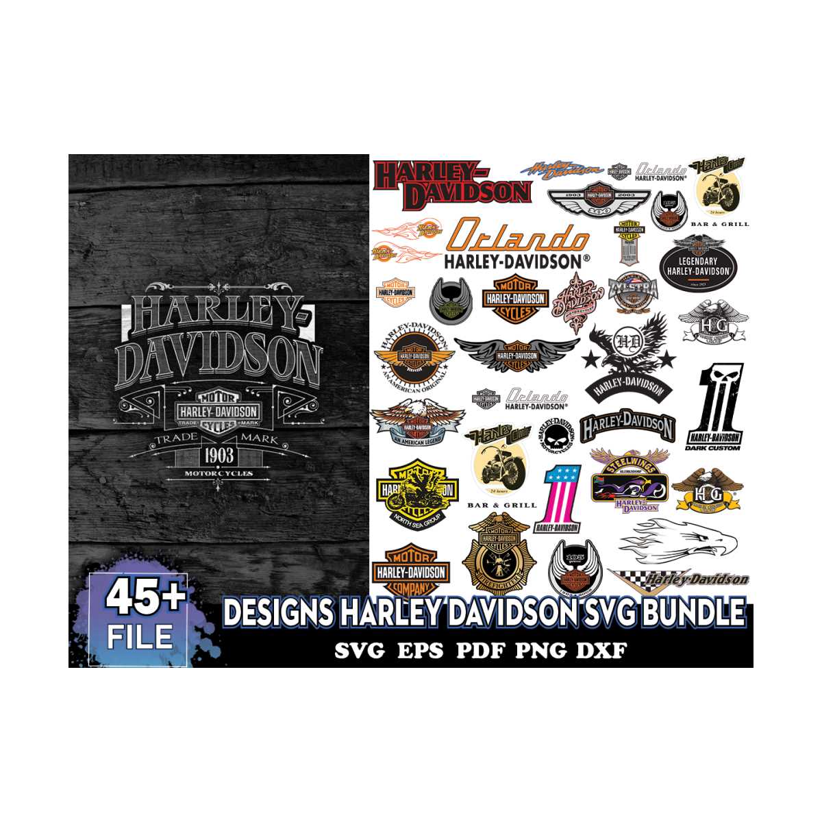 45 Designs Harley Davidson Svg Bundle, Motocross Svg, Svg Bu - Inspire ...