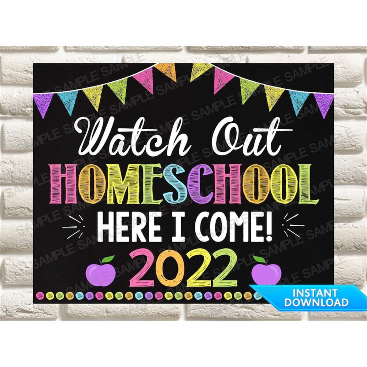 Watch Out Homeschool Here I Come Sign, First Day of School S | Inspire ...