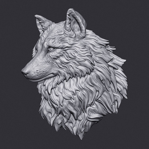 Wolf Head 3D STL Model for CNC Router 3D Printer | Inspire Uplift