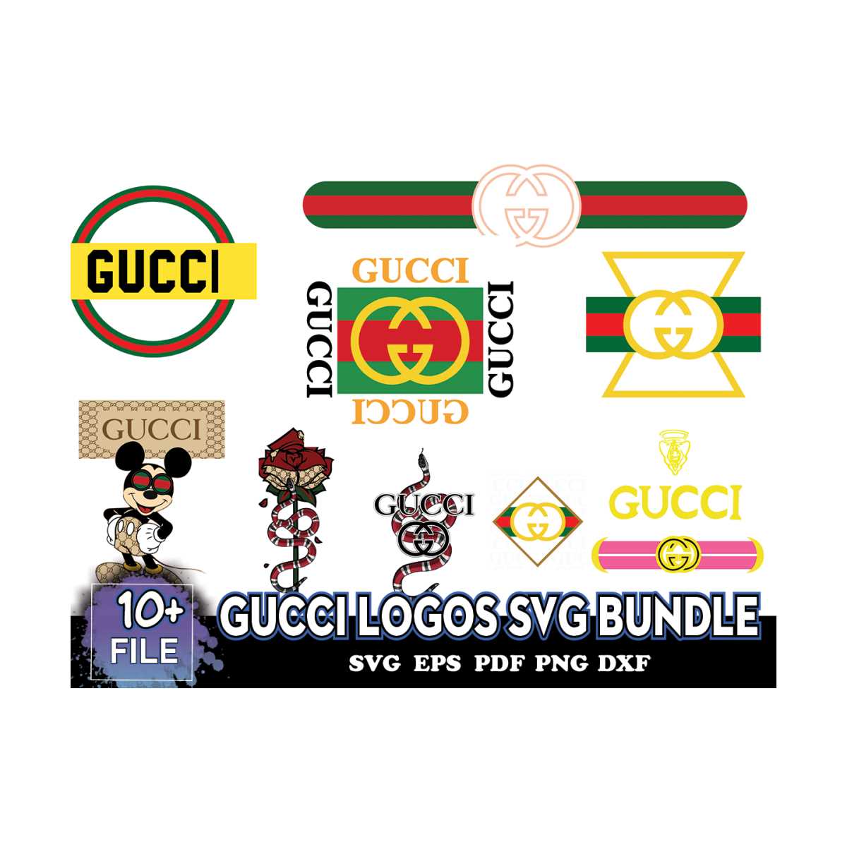 Gucci Logos Svg Bundle, Trending Svg, Gucci Svg | Inspire Uplift