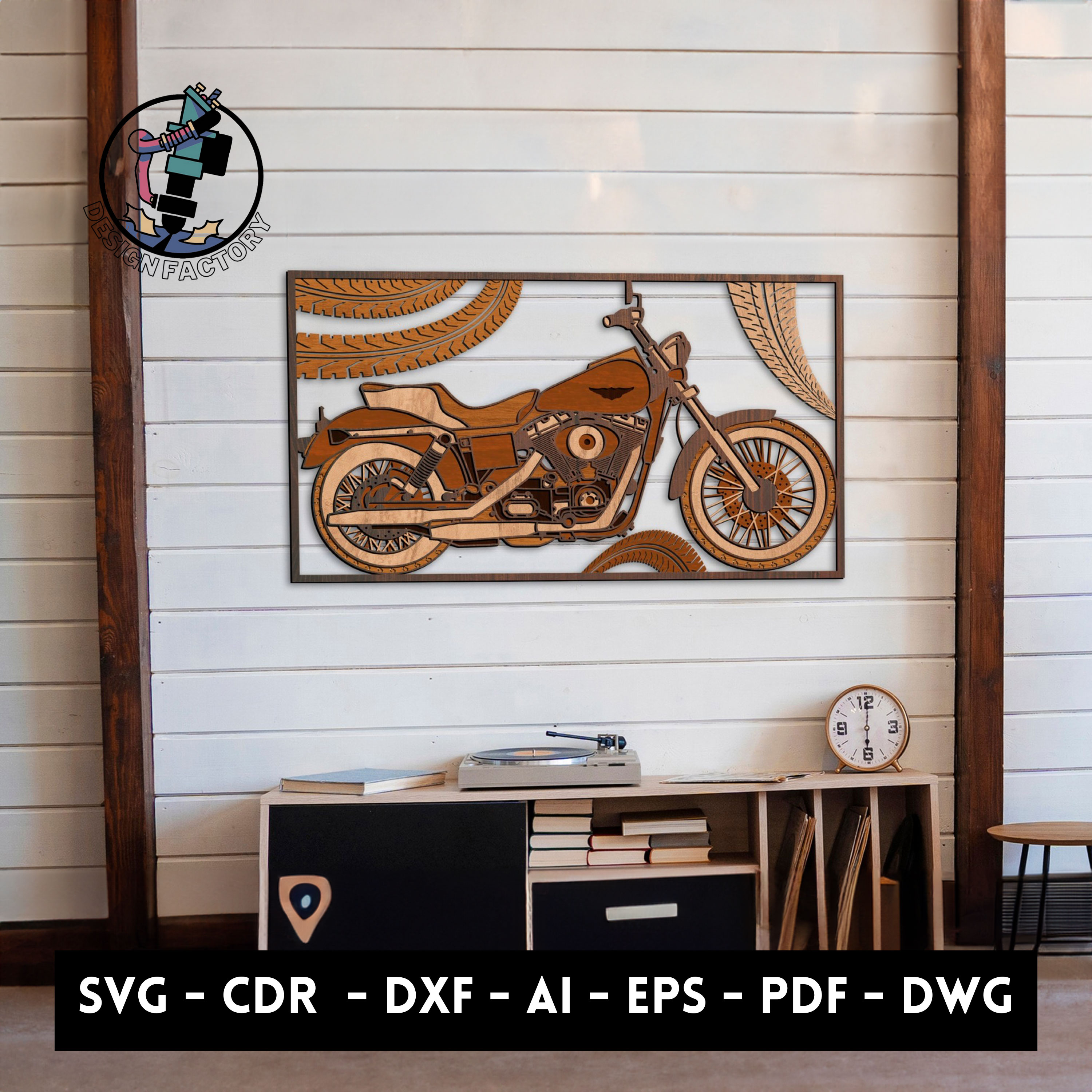 Motorcycle Harley Davidson Multilayer Laser Cut File | Inspire Uplift