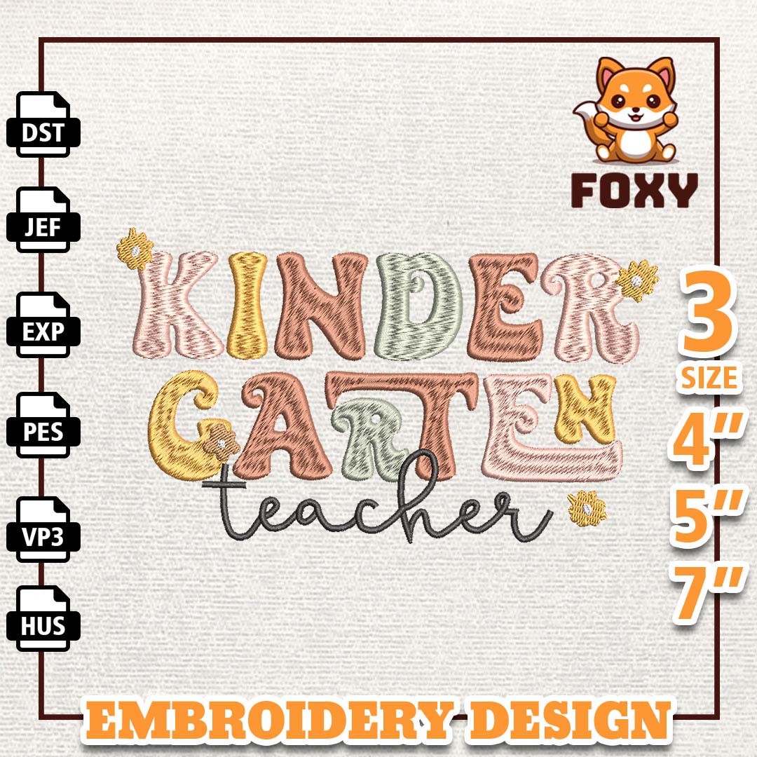 Kindergarten Teacher Embroidery Designs, Back To School Embr | Inspire ...