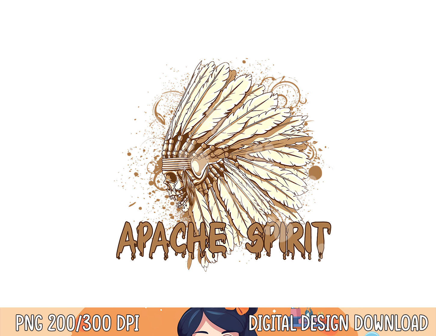 Apache Head Spirit Costume Cool Easy Halloween Gift png, sub | Inspire ...