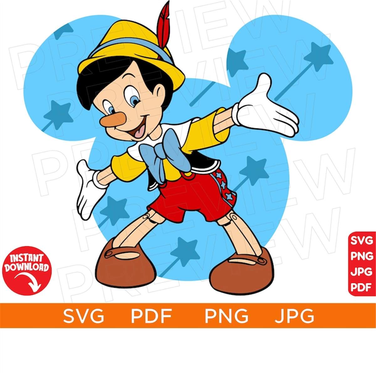 Vector Pinocchio SVG Disneyland Ears Pinocchio Disneyworld m - Inspire ...