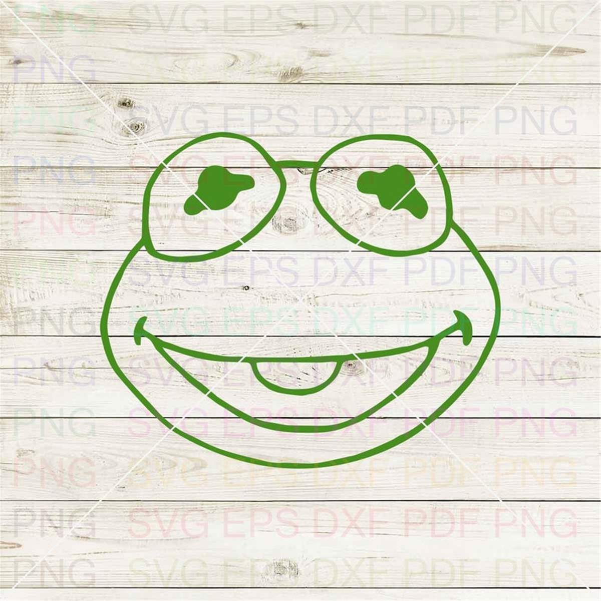 Baby Kermit Face Outline Muppet Babies 002 Svg Dxf Eps Pdf P | Inspire ...