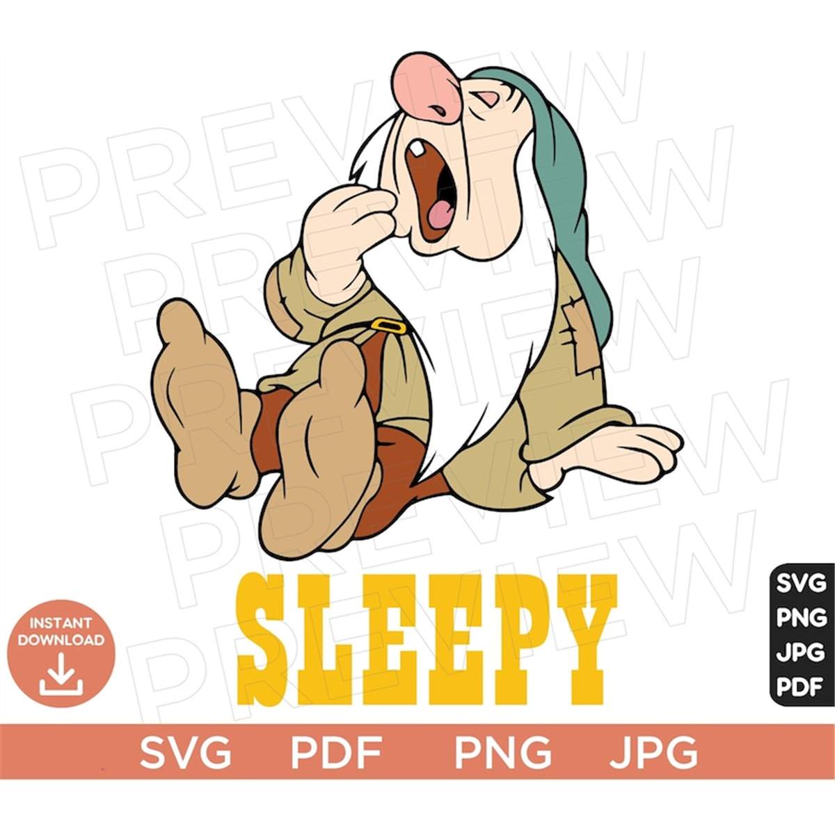 Snow White and the Seven Dwarfs SVG, Sleepy dwarf Svg , Disn - Inspire ...
