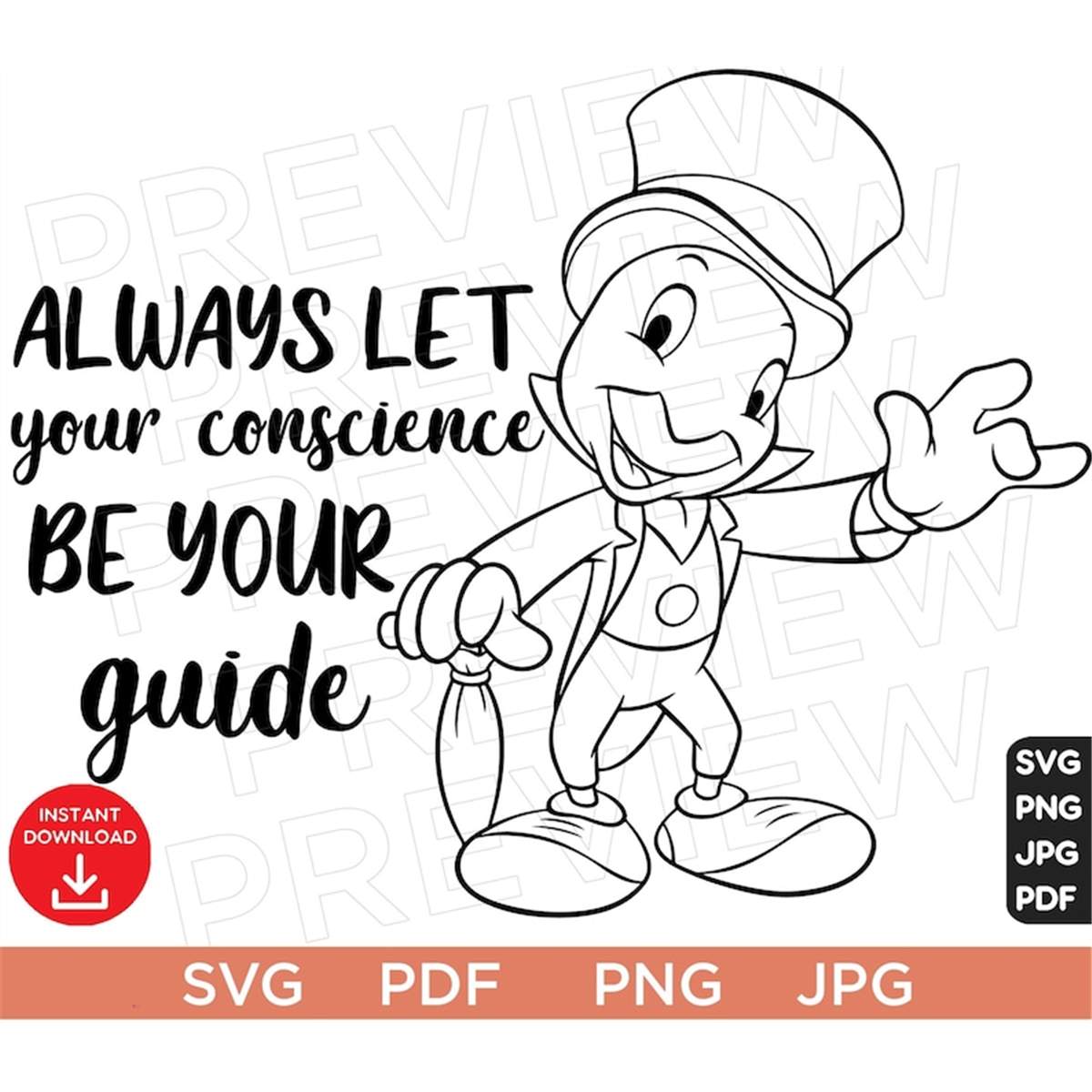 Always Let Your Conscience Be Your Guide SVG, Jiminy Cricket - Inspire ...