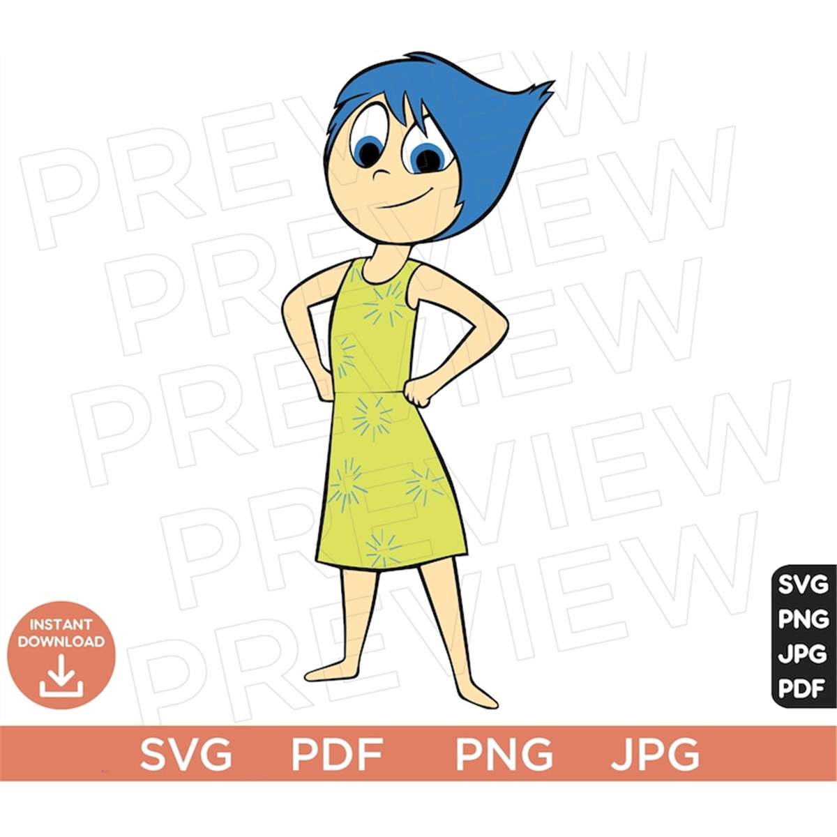 Inside out SVG , Joy svg , Disneyland Ears Clipart Layered B - Inspire ...