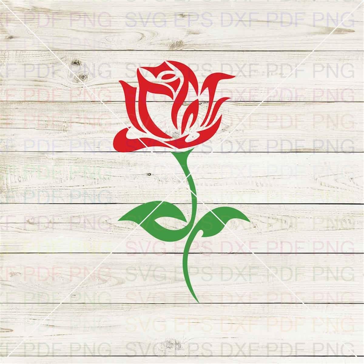Enchanted Rose Beauty And The Beast 059 Svg Dxf Eps Pdf Png, | Inspire ...