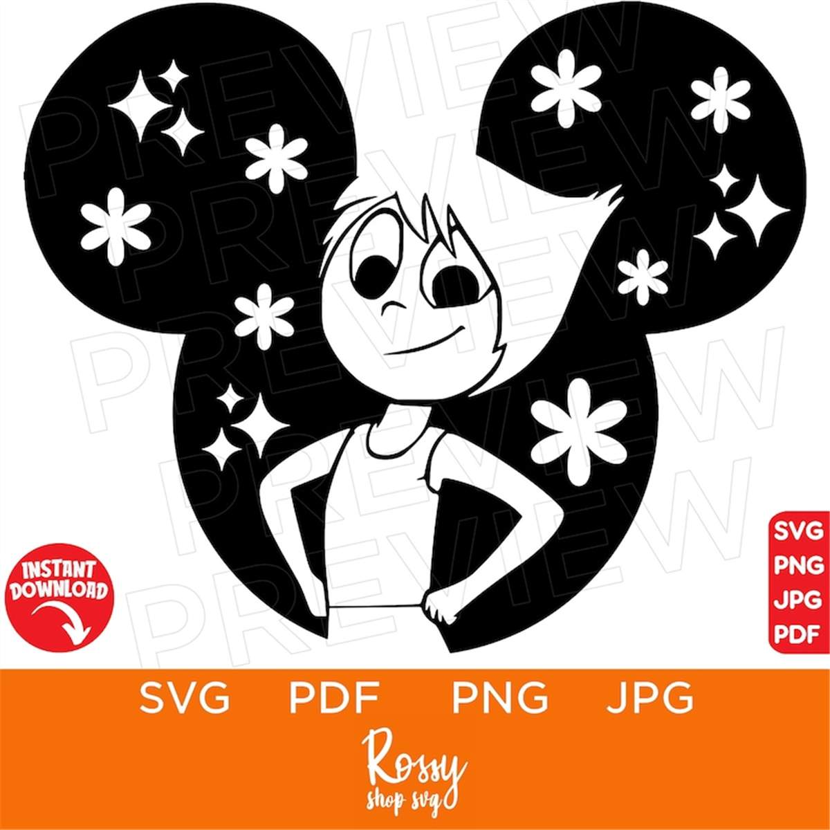 Joy Inside Out Head Disneyland Svg, Icon, Head, Digital, Sti - Inspire ...
