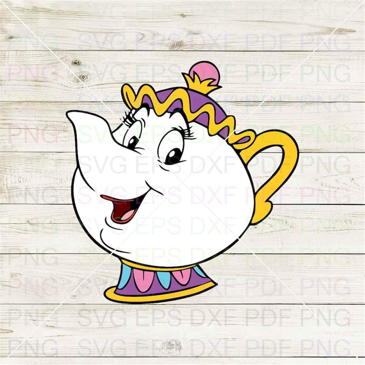 Mrs Potts Beauty And The Beast 029 Svg Dxf Eps Pdf Png, Cric | Inspire ...