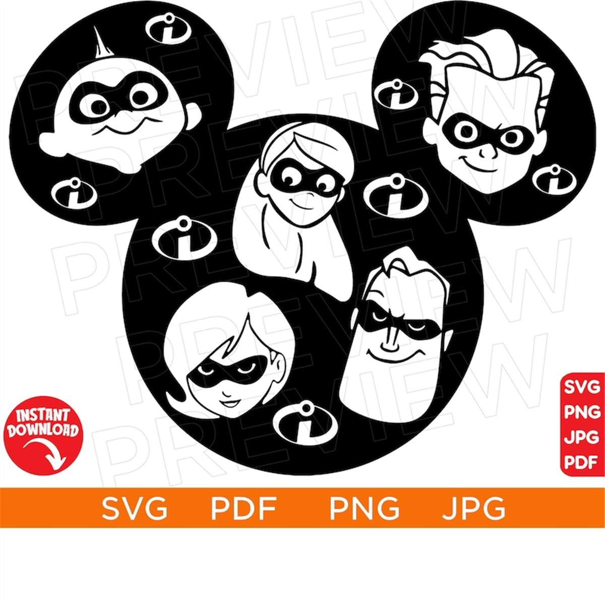 The incredibles family Dash Violet Bob Helen Parr SVG Disney - Inspire ...