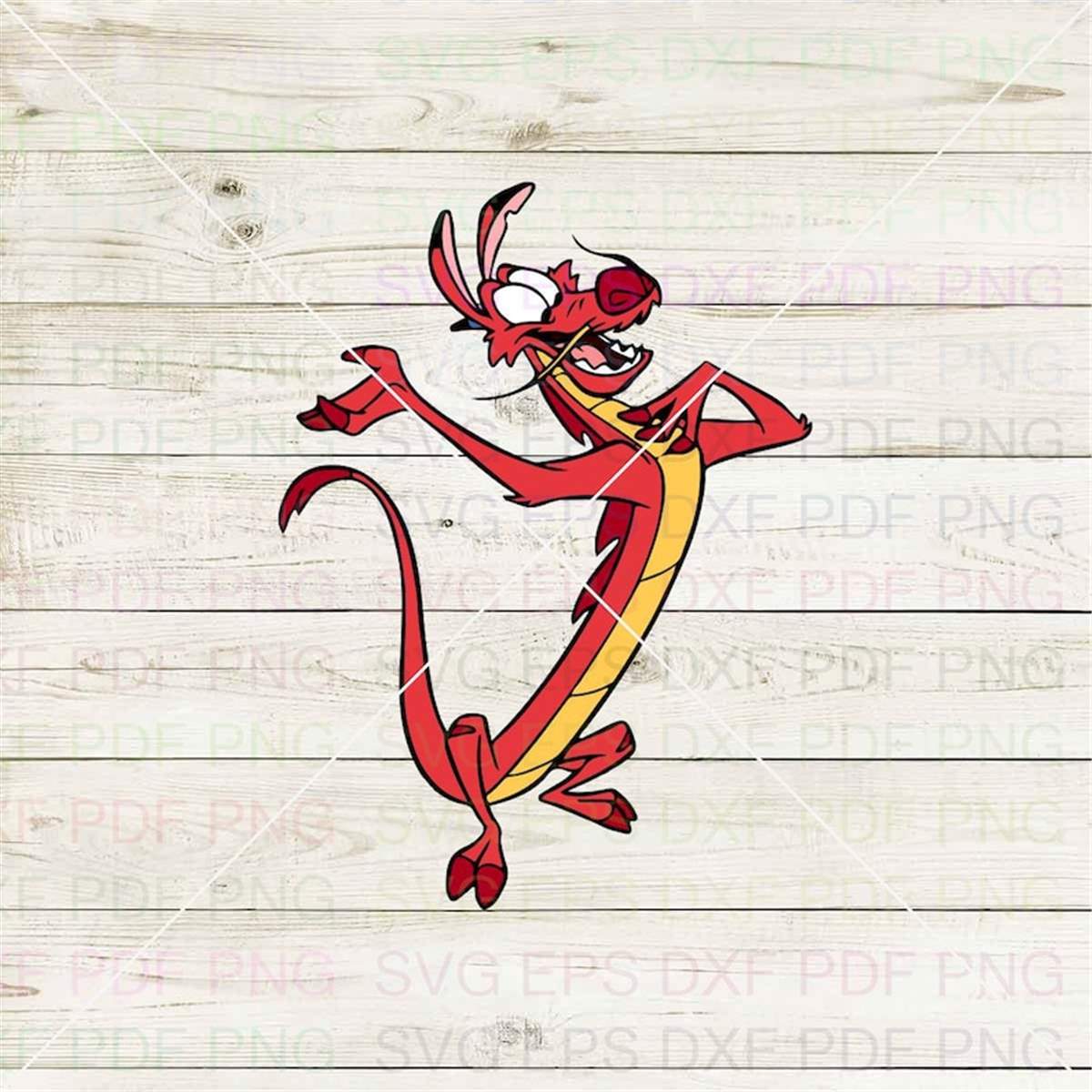 Mushu Mulan 009 Svg Dxf Eps Pdf Png, Cricut, Cutting file, V | Inspire ...