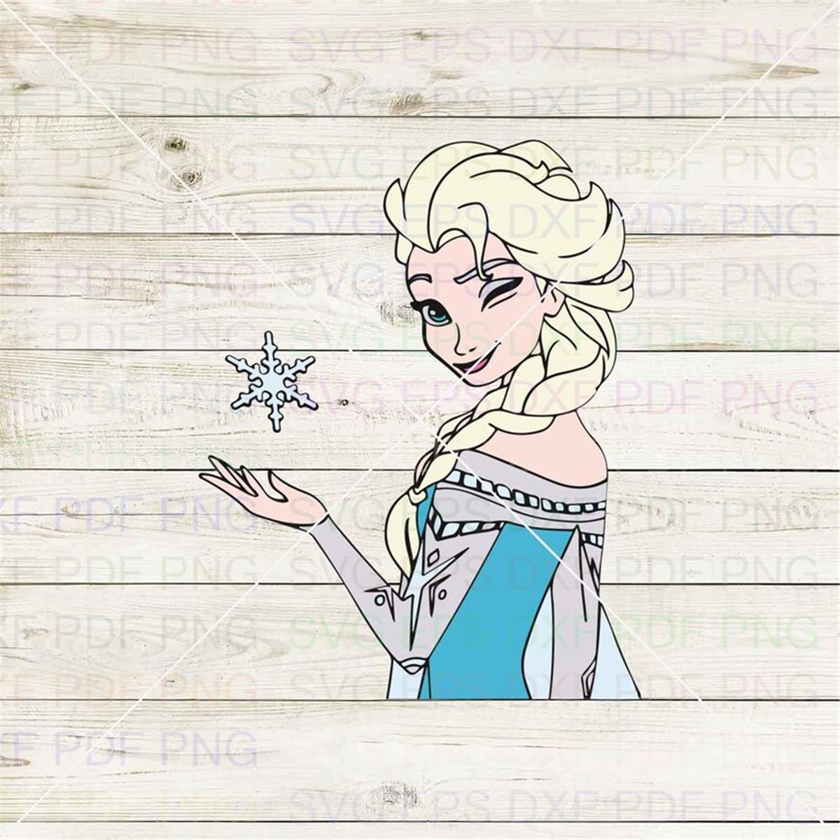 Elsa Frozen 004 Svg Dxf Eps Pdf Png, Cricut, Cutting file, V | Inspire ...