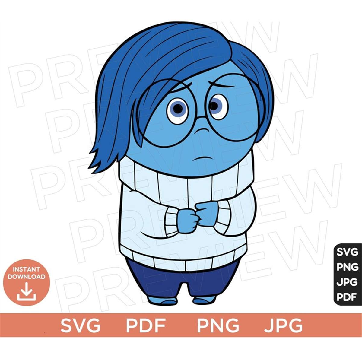 Inside out SVG , Sadness svg , Disneyland Ears Clipart Layer - Inspire ...