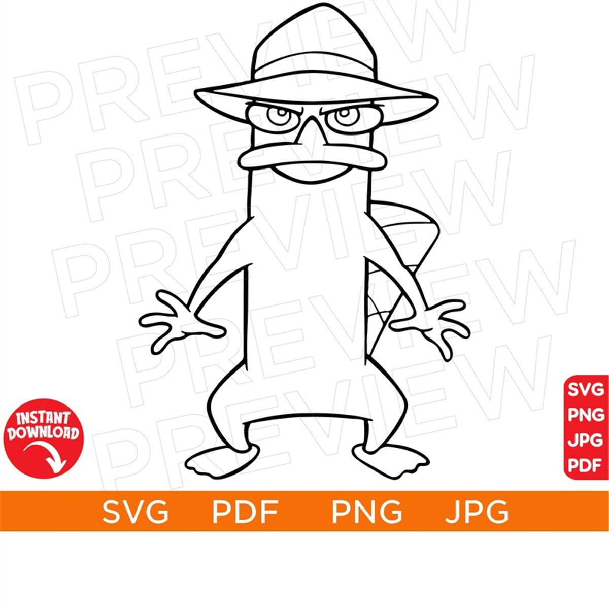 Perry the Platypus SVG, Phineas and Ferb SVG Disneyland Ears - Inspire ...