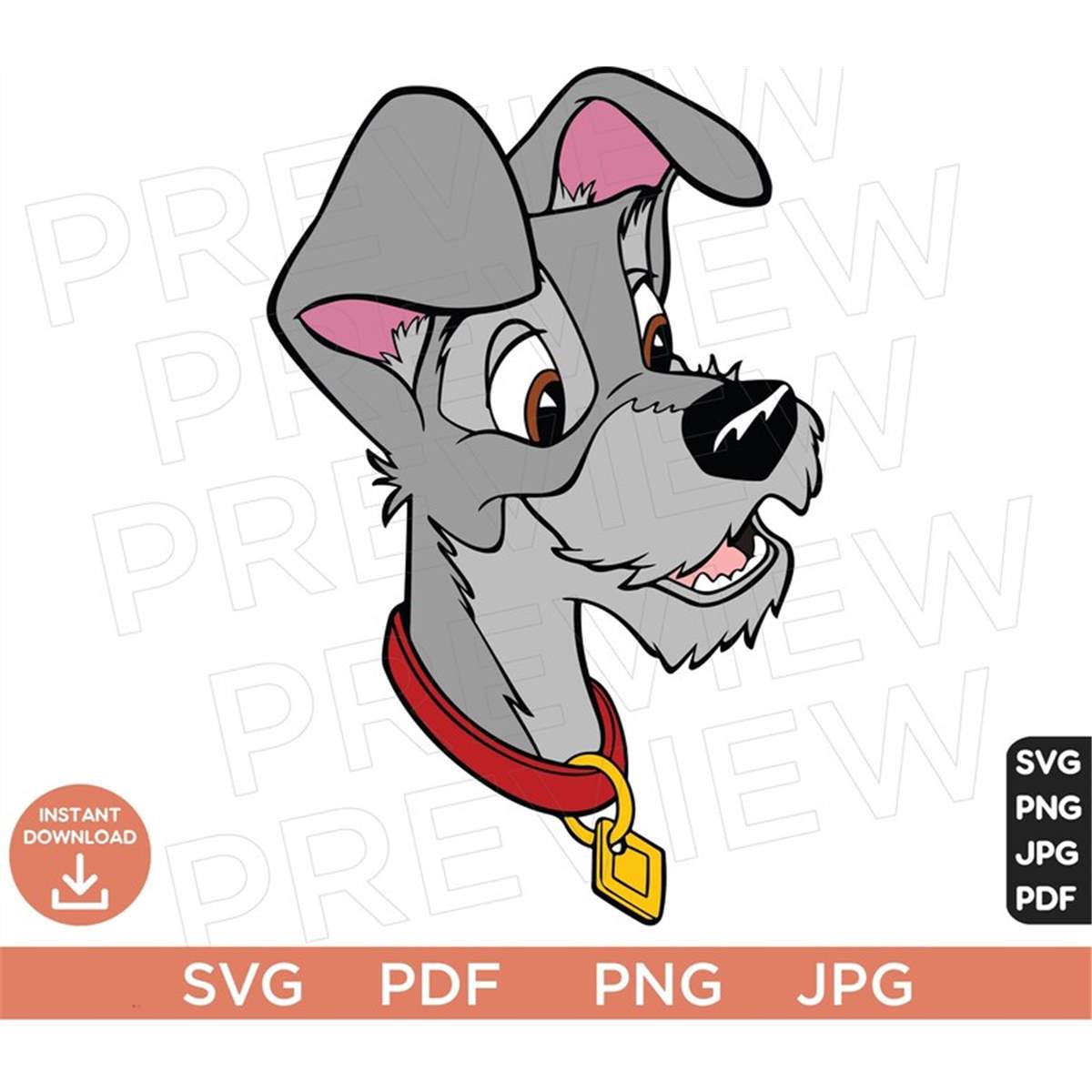 The Tramp Dog Vector SVG Lady and the Tramp SVG Disneyland E - Inspire ...