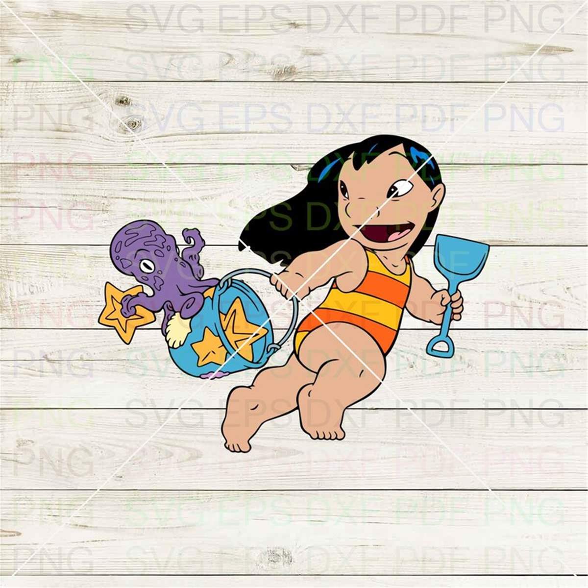 Lilo On The Beach Lilo And Stitch 029 Svg Dxf Eps Pdf Png, C | Inspire ...