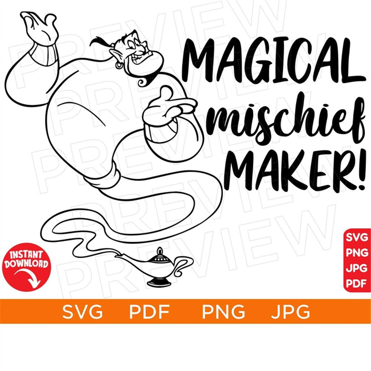 Magical Mischief Maker! Svg, Genie SVG, Aladdin Svg Magic La - Inspire ...