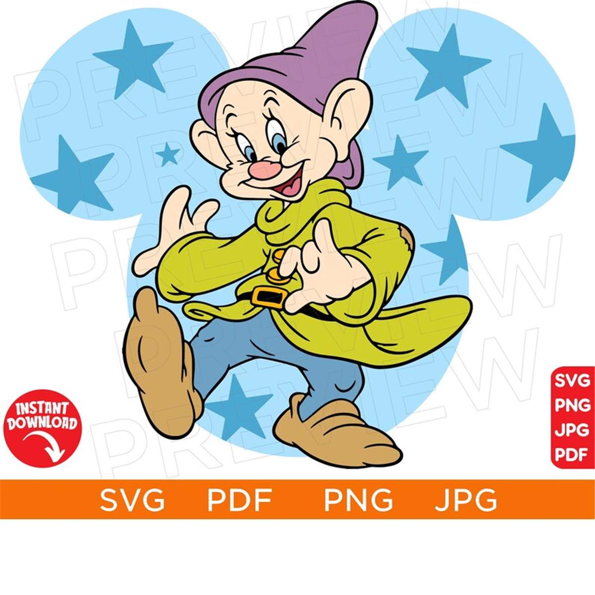 Snow White and the Seven Dwarfs SVG, Dopey Dwarfs Svg , Disn - Inspire ...