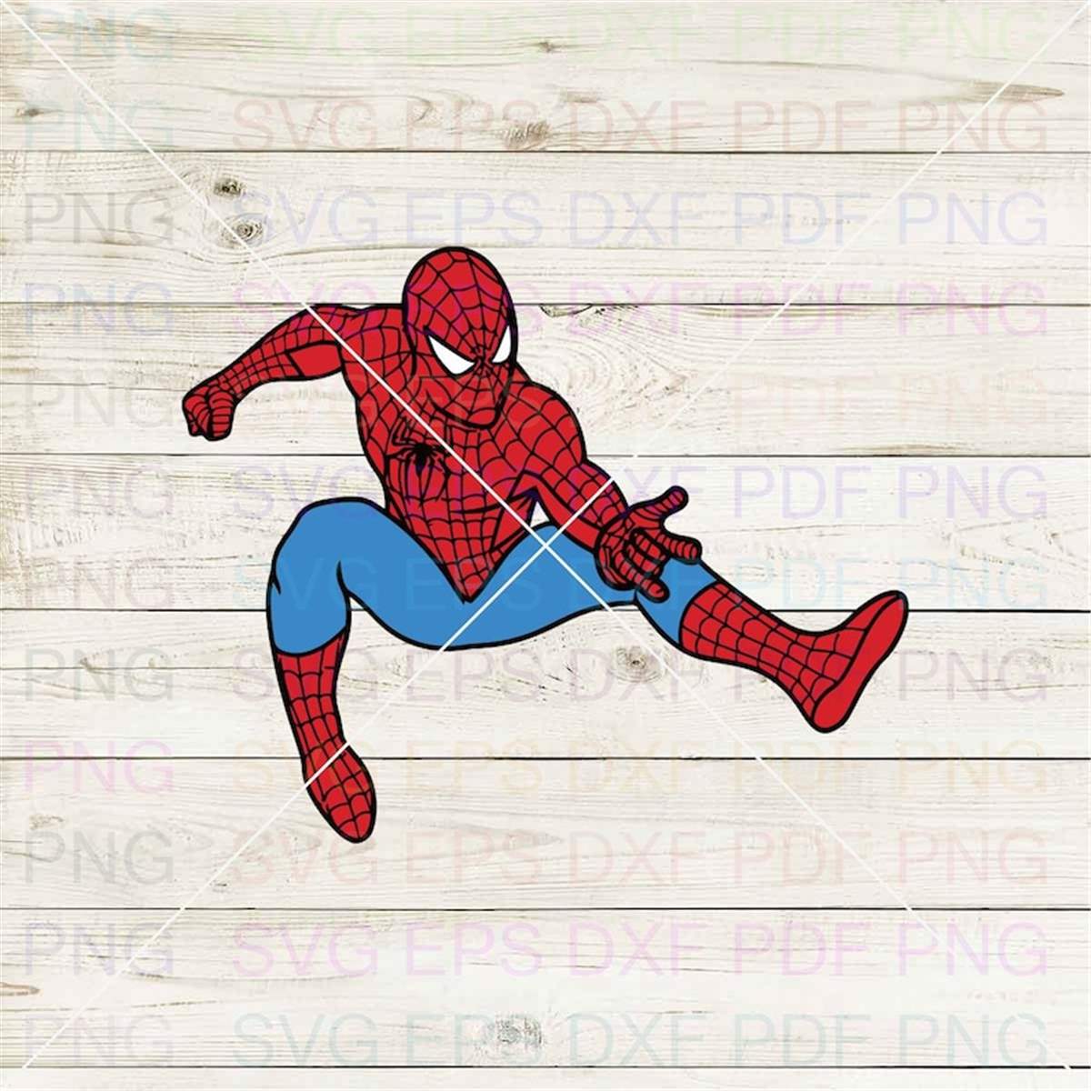 Spider Man Silhouette 002 Svg Dxf Eps Pdf Png, Cricut, Cutti | Inspire ...