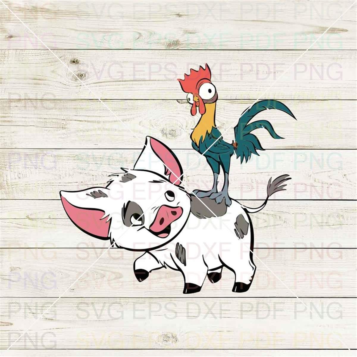 Pua And Heihei Moana 014 Svg Dxf Eps Pdf Png, Cricut, Cuttin | Inspire ...