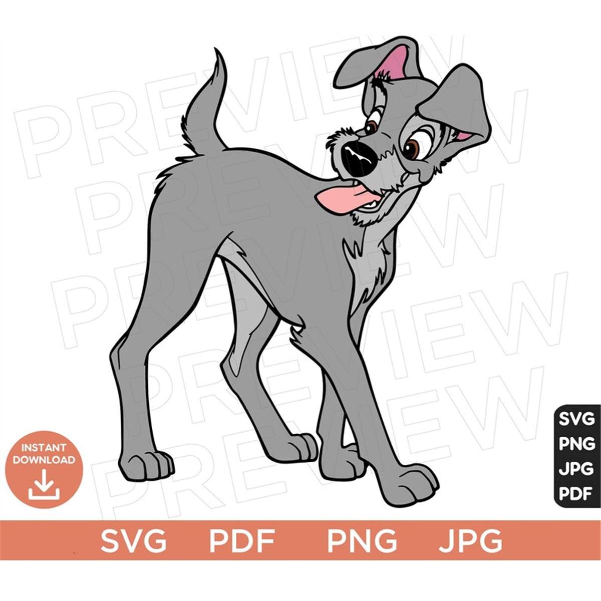 The Tramp Dog Vector SVG Lady and the Tramp SVG Disneyland E - Inspire ...