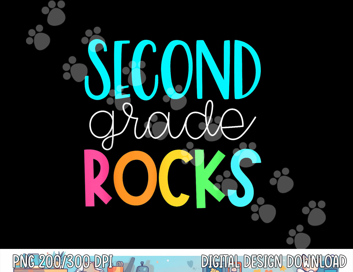 2nd grade teacher, second grade rocks png, sublimation copy - Inspire ...