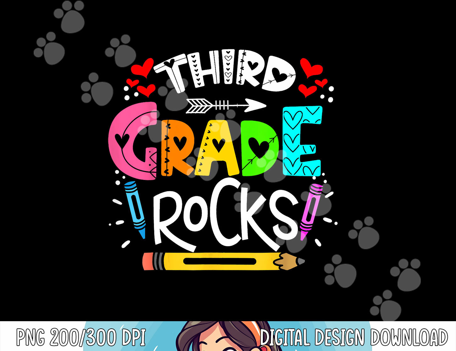 3rd grade rocks, rocking 3rd grade teacher png, sublimation - Inspire ...