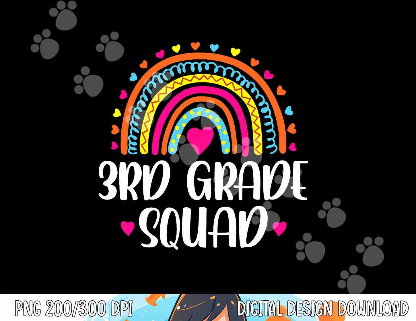 3rd Grade Squad Rainbow Back To School Teacher Womens Kids | Inspire Uplift