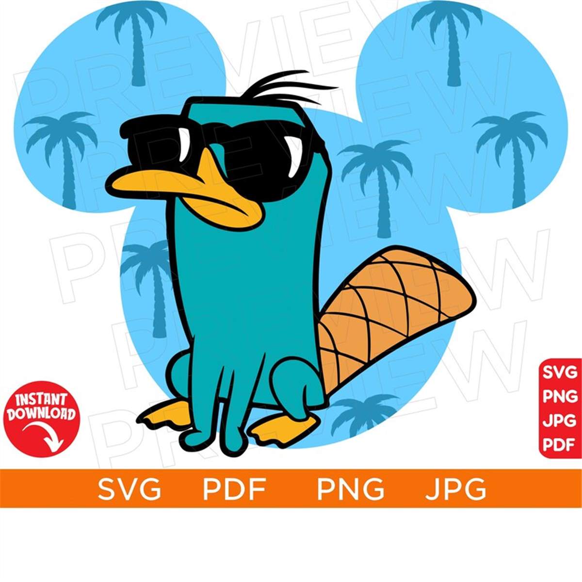 Perry the Platypus SVG, Phineas and Ferb SVG Disneyland Ears - Inspire ...