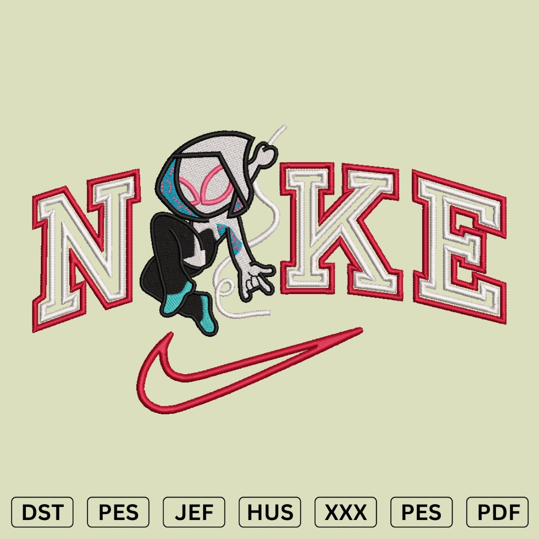 Nike Spider Gwen Embroidery design - DST, PES, JEF - Inspire Uplift