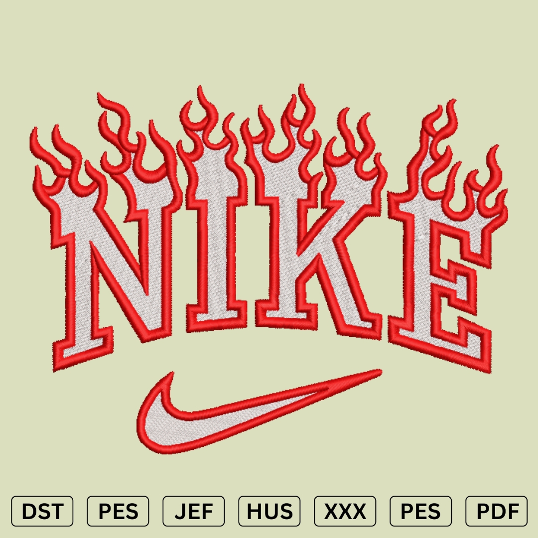 Nike Fire Embroidery Designs - Nike Machine Embroidery Files - Inspire ...