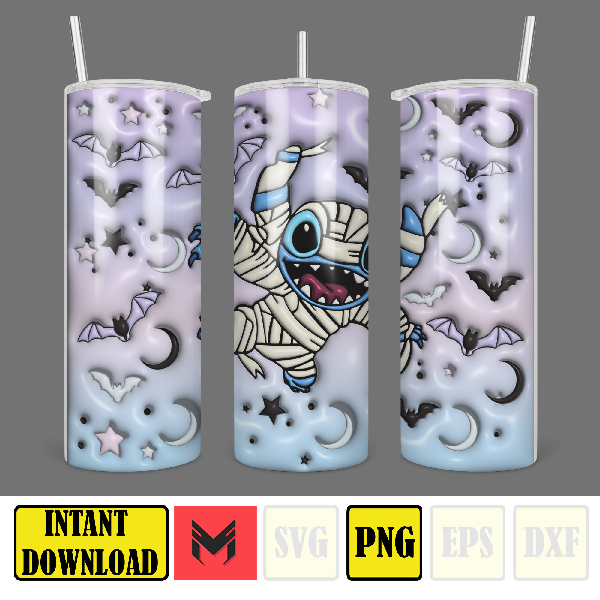 Stitch 3D Inflated Halloween Cartoon Characters 20 Oz Skinny - Inspire ...