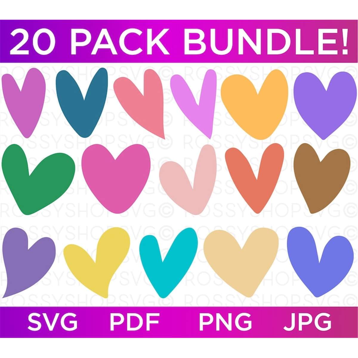 Colored Hearts SVG Bundle, Heart SVG Bundle, Sketch, Hand-dr - Inspire ...