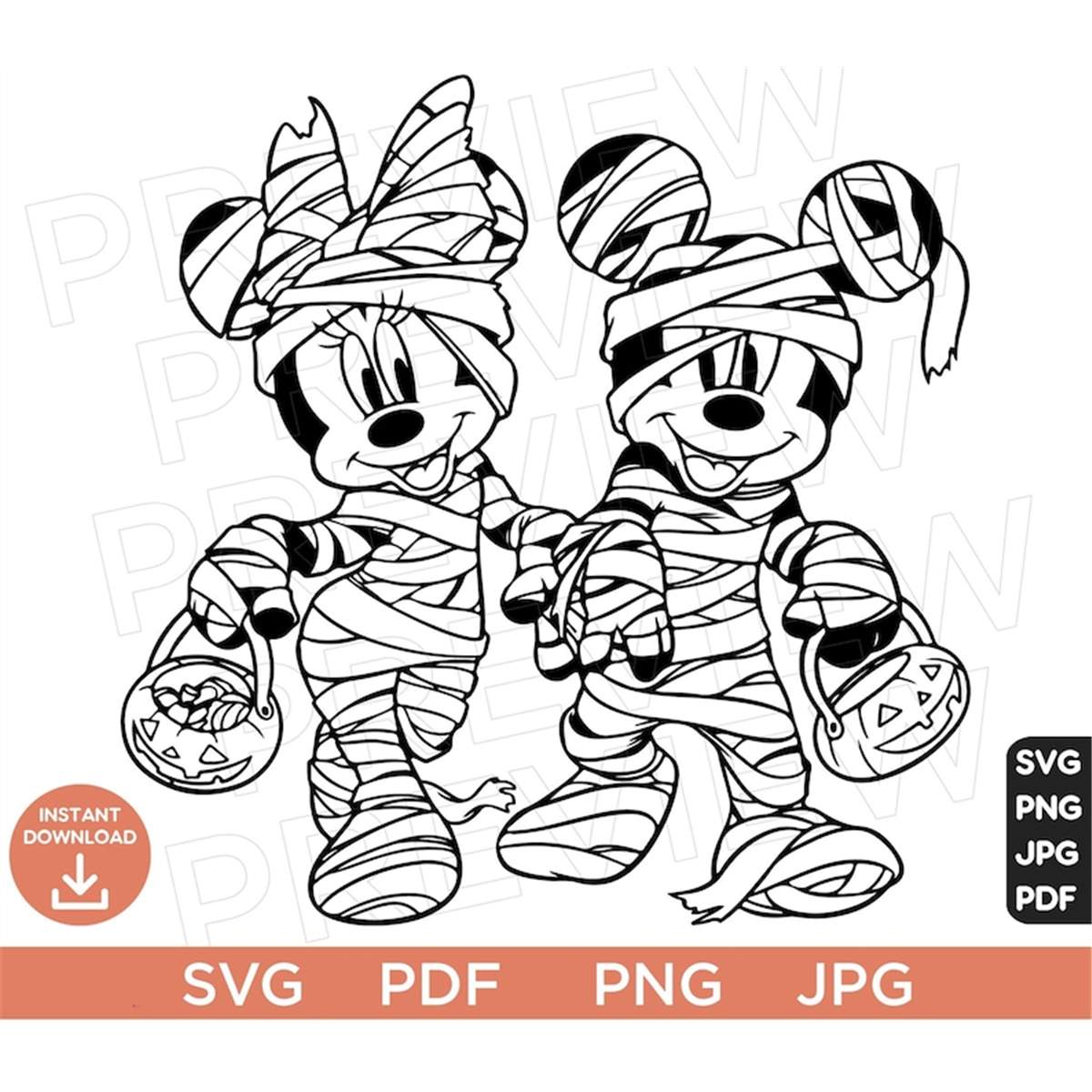 Minnie and Mickey Disneyland Mummies Ears SVG png , Disneyla - Inspire ...