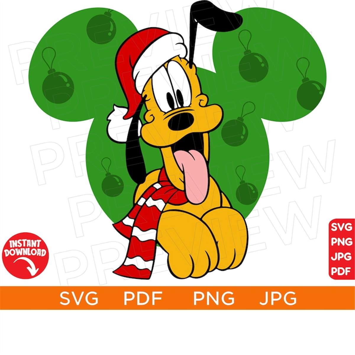 Pluto Vector Christmas Svg, Pluto Ears SVG Dog png, Disneyla - Inspire ...