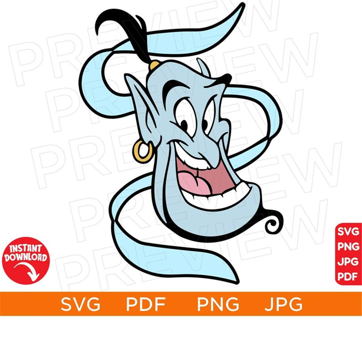 Genie in teh lamp face Svg, Genie SVG Aladdin Svg Magic Lamp - Inspire ...
