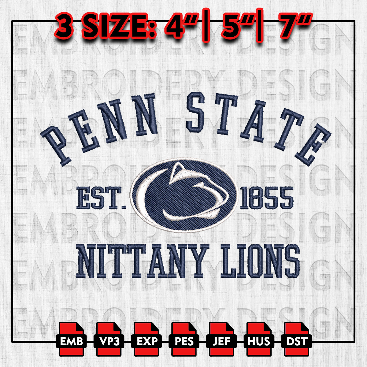 NCAA Penn State Nittany Lions Embroidery files, NCAA Embroid | Inspire ...