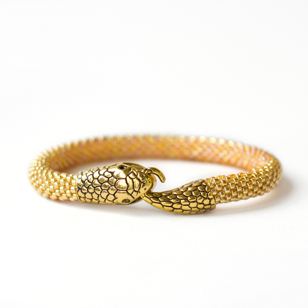 Exquisite Gold Snake Bracelet - Stunning Ouroboros Snake | Inspire Uplift