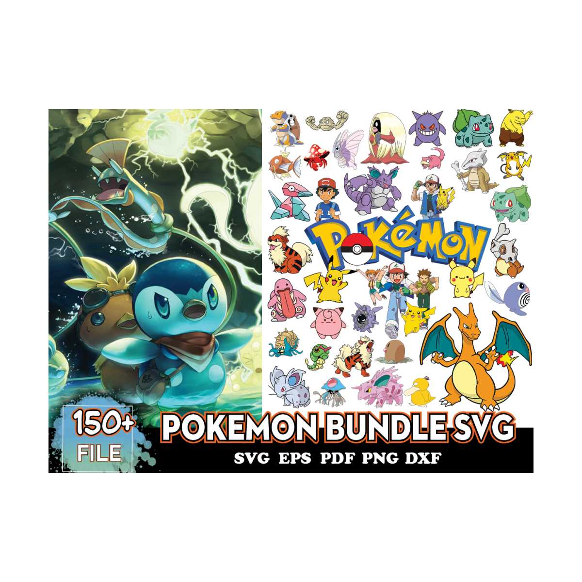 150 Files Pokemon Bundle Svg, Pokemon Svg, Cartoon Svg | Inspire Uplift