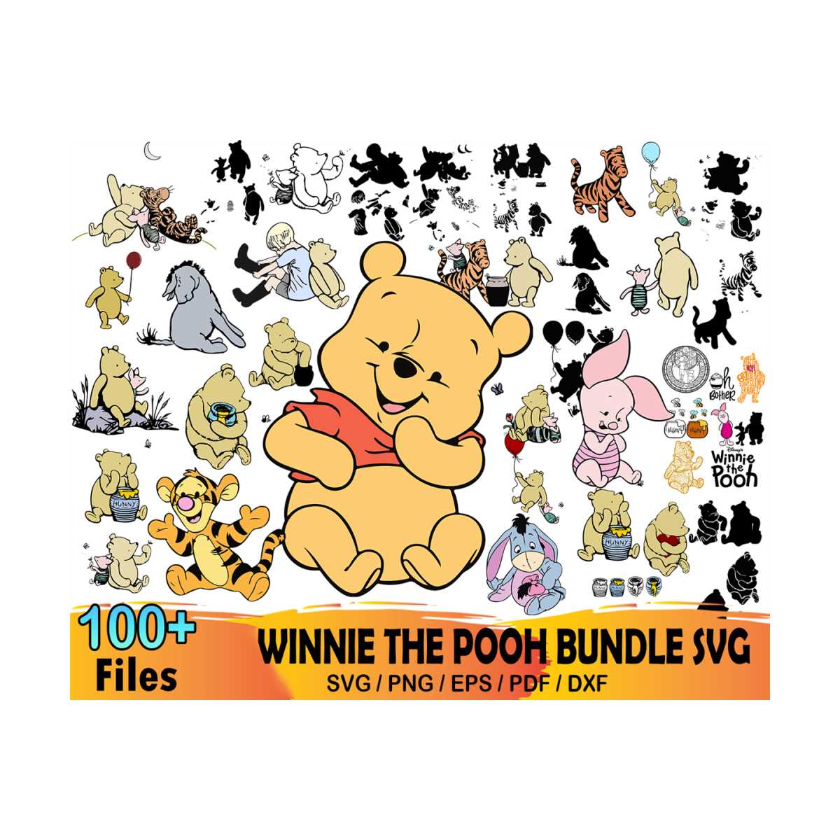 100 Winnie The Pooh Bundle Svg, Disney Svg, Pooh Characters | Inspire ...