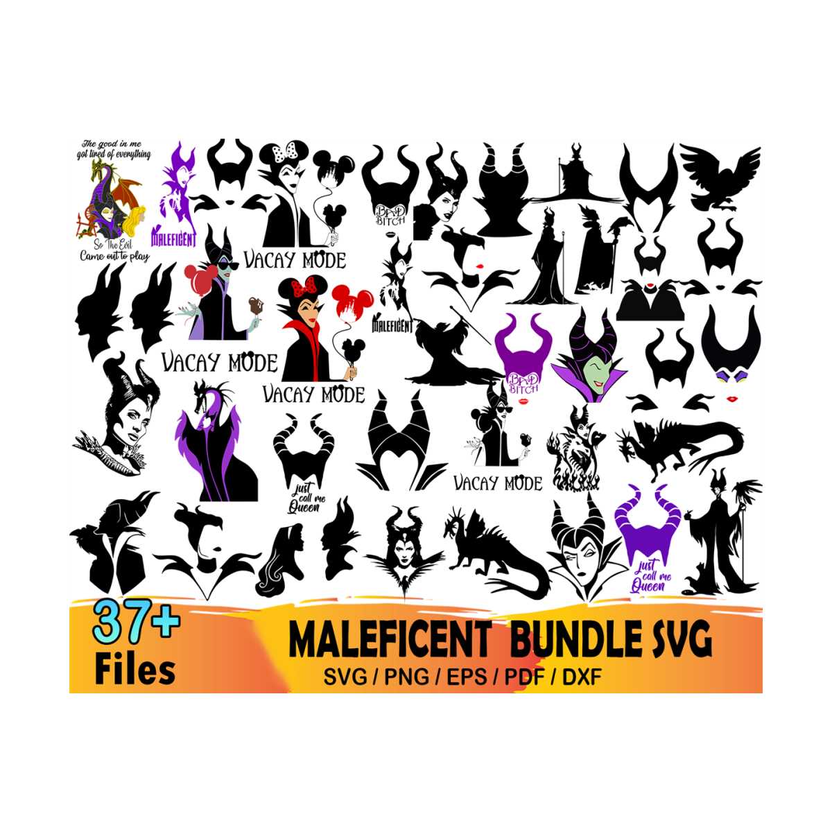 37 Maleficent Bundle Svg, Godmother Svg, Disney Villain Svg | Inspire ...
