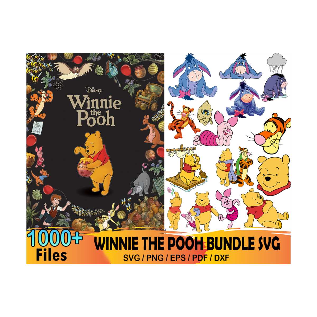 1000 Winnie The Pooh Bundle Svg, Disney Svg, Pooh Characters | Inspire ...