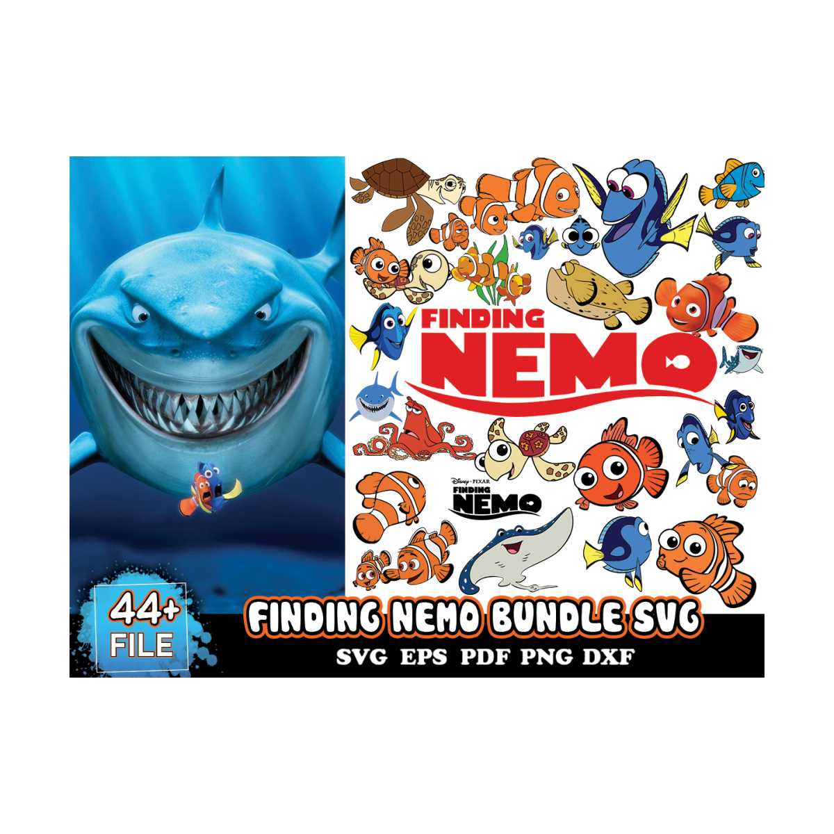 44 Finding Nemo Bundle Svg, Nemo Svg, Mickey Svg | Inspire Uplift
