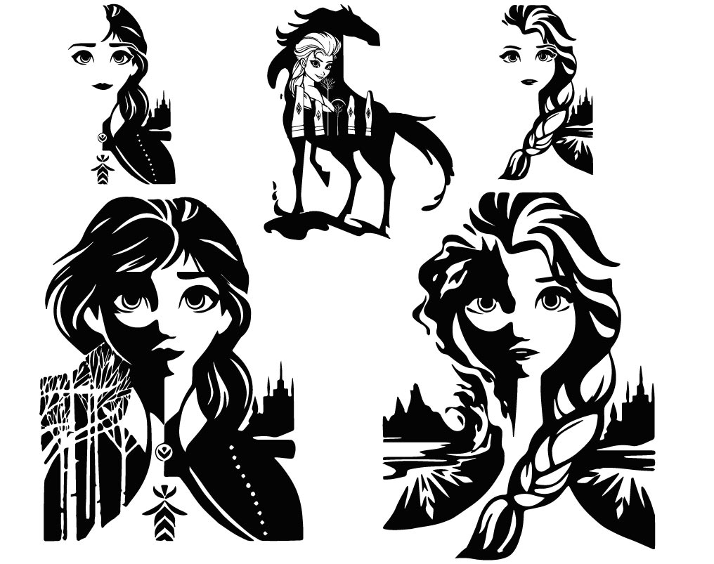 Frozen svg Sisters, Anna svg Elsa Silhouette svg, And Anna s - Inspire ...